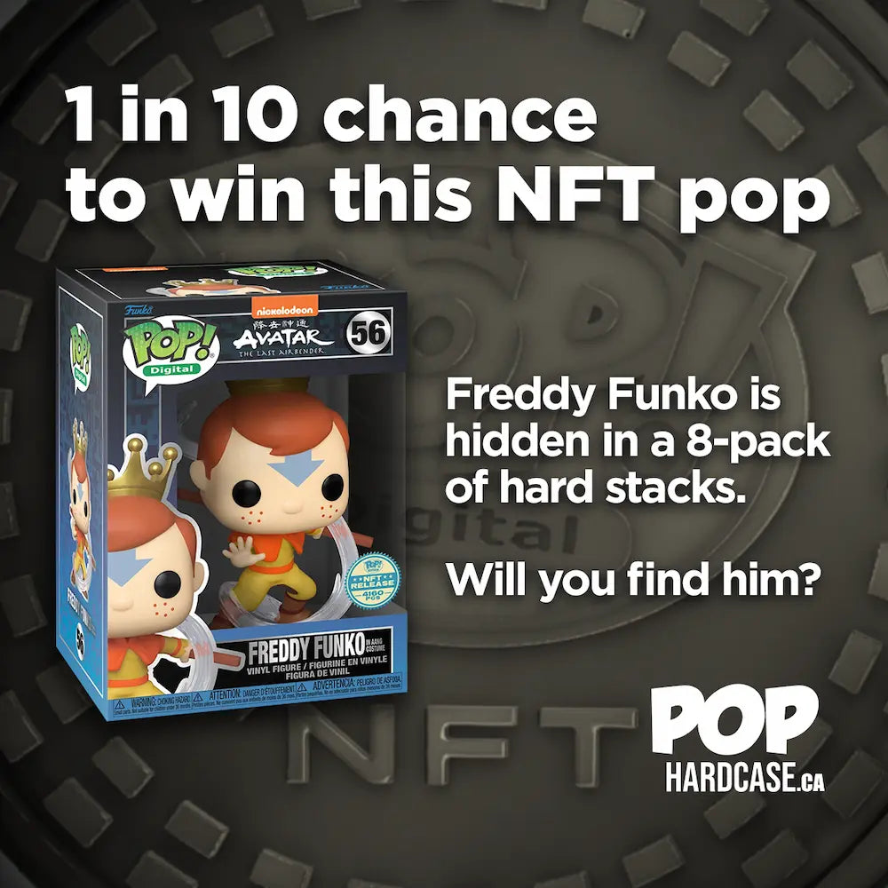 1 in 10 Chance: Freddy Funko in Aang Costume NFT Pop + 8 Pack Hard Sta ...