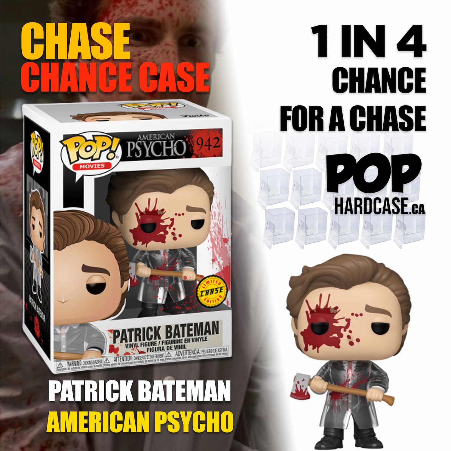 Patrick Bateman Chase Funko Pop Chance Case 12-Pack – Pop Hard Case Canada